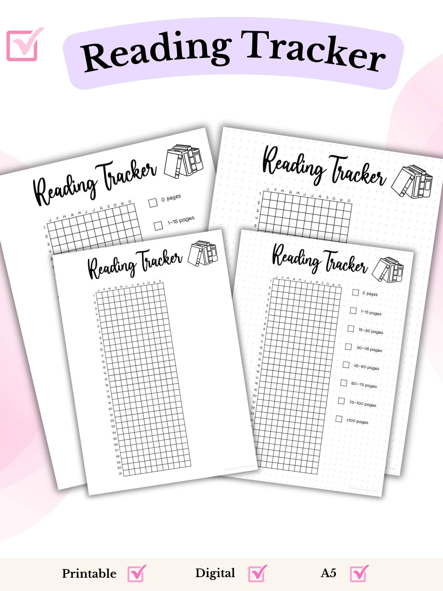 Free Yearly Reading Tracker Printable for your Reading Journal - Little ...